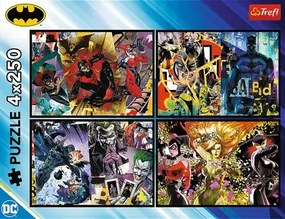 Trefl - Puzzle - Batman v akci / 4x 250 dílků / 33.9 x 23.9 cm / věk 1