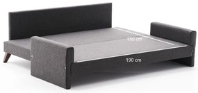 Hanah Home Rozkládací pohovka BELLA antracit 208 cm 825BLC2575