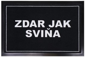 Mercury Flooring, Rohožka Zdar jak sviňa 40x60 cm - na ven i na doma, 40x60, černá