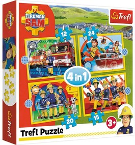 MR Dětské puzzle 4 v 1 - Požárník Sam