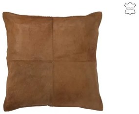 Designový polštář z jemné pravé kůže včetně výplně Camel 45x45 cm