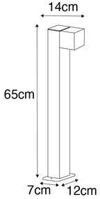 Průmyslové stojací venkovní svítidlo černé 65 cm IP44 - Baleno