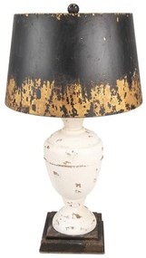 Černo-zlatá stolní lampa s bílou nohou Garritt – 36x65 cm