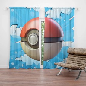 Sablio Závěs Pokemon ball Obloha: 2ks 140x250cm