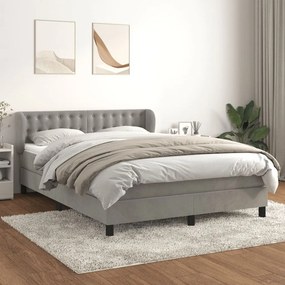 Box spring postel s matrací světle šedá 140x190 cm samet 3127727