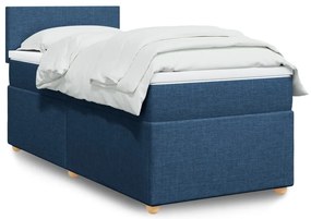 Box spring postel s matrací modrá 90x200 cm textil 3288862