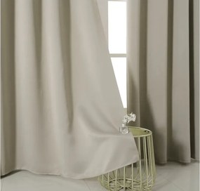 Závěs OXFORD 140x250 cm, světle béžový Zavěšení: Kovové kroužky