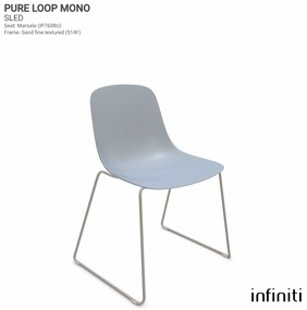 Židle Pure Loop Mono Sled Barva kovové konstrukce: Embossed sand S514, Barva sedáku a opěradla z recyklovaného plastu: Almond grey IP421C