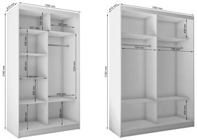 Expedo Skříň s posuvnými dveřmi a zrcadlem GAJA, 240x216x61, bílá