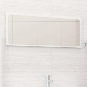 Koupelnové zrcadlo bílé vysoký lesk 90x1,5x37 cm dřevotříska - Default Title