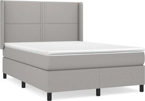 Box spring postel s matrací světle šedá 140 x 200 cm textil 3131353