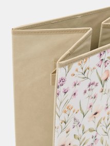 Sinsay - Skládací úložný box s květinovým vzorem - béžová