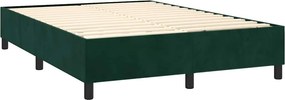 Box spring postel s matrací a LED tmavě zelená 140x190 cm samet 3136242