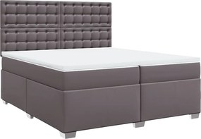 Box spring postel s matrací šedá 200x200 cm umělá kůže 3290738