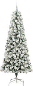 Umělý Skládací Vánoční Strom 300 LED Zelená a bílá 180 cm 3395598