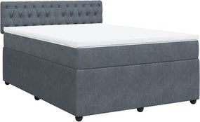 Box spring postel s matrací tmavě šedá 140x200 cm samet 3287765
