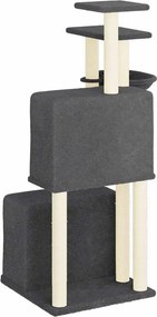 Škrabadlo pro kočky se sisalovými sloupky tmavě šedé 122 cm 172054