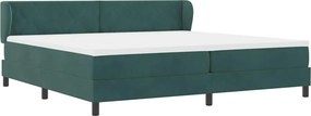 Postel s boxspringem s čelo Tmavě zelená 200 x 200 cm samet 3340463