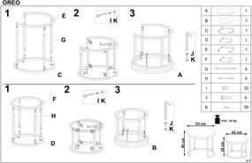 OREO sada dvou stolků dub San Remo / černé