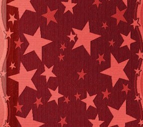 Metrážová záclona Hvězdy červená, metráž šířka 60 cm