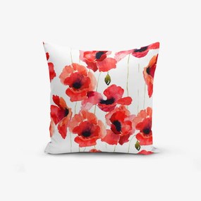 Povlak na polštář s příměsí bavlny Minimalist Cushion Covers Máky, 45 x 45 cm