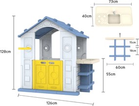 Tomido Domeček S Basketbalovým Košem a Dřezem Modrá Střecha