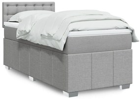 Box spring postel s matrací světle šedý 100 x 200 cm textil 3289293