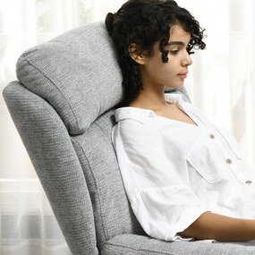 HOMCOM Křeslo otočné, lounge křeslo s vodoodpudivým žinylkovým vzhledem, čalouněné polohovací křeslo s integrovanou područkou, do obývacího pokoje| A…