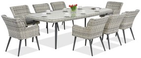 Exkluzivní jídelní set s velkým stolem Cordoba pro 8 osob Garden Point white
