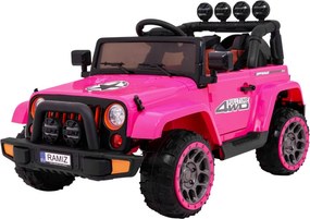 Ramiz Dětské terénní auto Full Time 4WD růžové na dálkové ovládání + pohon 4x4 + LED audio + úložný prostor