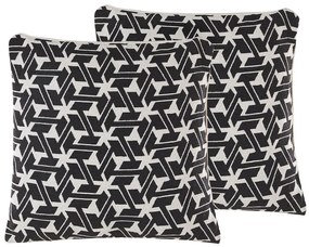 Sada 2 bavlněných polštářů 45 x 45 cm černobílá ANDIRIN Beliani