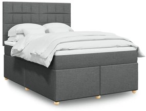 Box spring postel s matrací tmavě šedá 160x200 cm textil 3293632