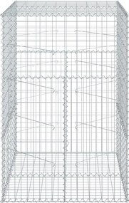Gabionový koš s víkem 100 x 100 x 150 cm pozinkované železo 3295213