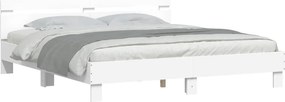 Rám postele s čelem bílý 200 x 200 cm kompozitní dřevo 3207392