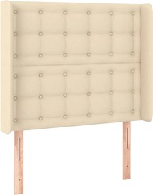 Box spring postel s matrací a LED krémová 90x200 cm textil 3138610