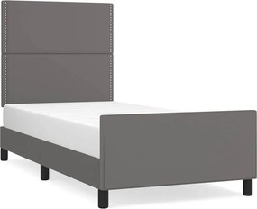 Rám postele s čelem šedý 100x200 cm umělá kůže 3125498