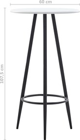 Barový stůl bílý 60 x 107,5 cm MDF 281544