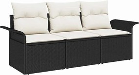 Set pohovek 3 ks 3-Počet míst Černá polyratan 3345217