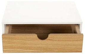 Bílý/přírodní noční stolek v dekoru dubu Farsta – Woodman