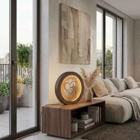 Dřevěná LED lampa Srdce s křížem | Křesťanská dekorace| SENTOP LED0600