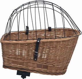 Koš na zadní kolo s krytem 55 x 31 x 36 cm přírodní vrba 170903