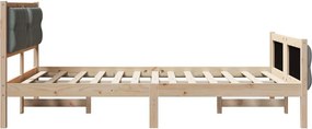 Rám postele s čelo Tmavě šedá 140 x 200 cm Masivní borové dřevo 3394289