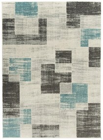 Moderní kusový koberec EMILY 2340A béžový / modrý / šedý Rozměr: 140x190 cm