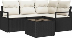 Set pohovek 5 ks Černá polyratan 3346367
