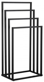 Erga Lonia, čtyřramenný věšák na ručníky 45x29x94 cm, černá matná, ERG-YKA-P.LONIA4-BLK