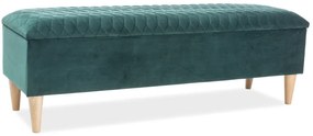 Zelená čalouněná lavice k posteli AZURRO VELVET 78