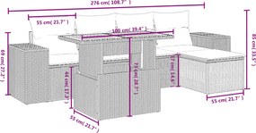 6dílná zahradní sedací souprava s poduškami béžová polyratan 3272613