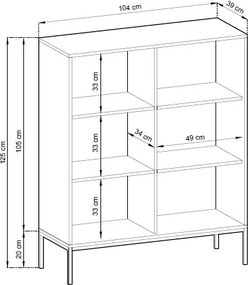 PCo Komoda NEMO K104, 104 cm Kašmír Dekor nohou: Černé
