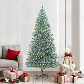 Umělý vánoční stromeček se sněhem a LED osvětlením 210 cm 3396831