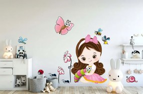 Krásná dětská nálepka na zeď s motivem děvčátka 100 x 200 cm